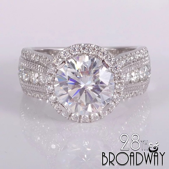 Jewelry | White Gold Diamond Anniversary Statement Engagement Ring ...